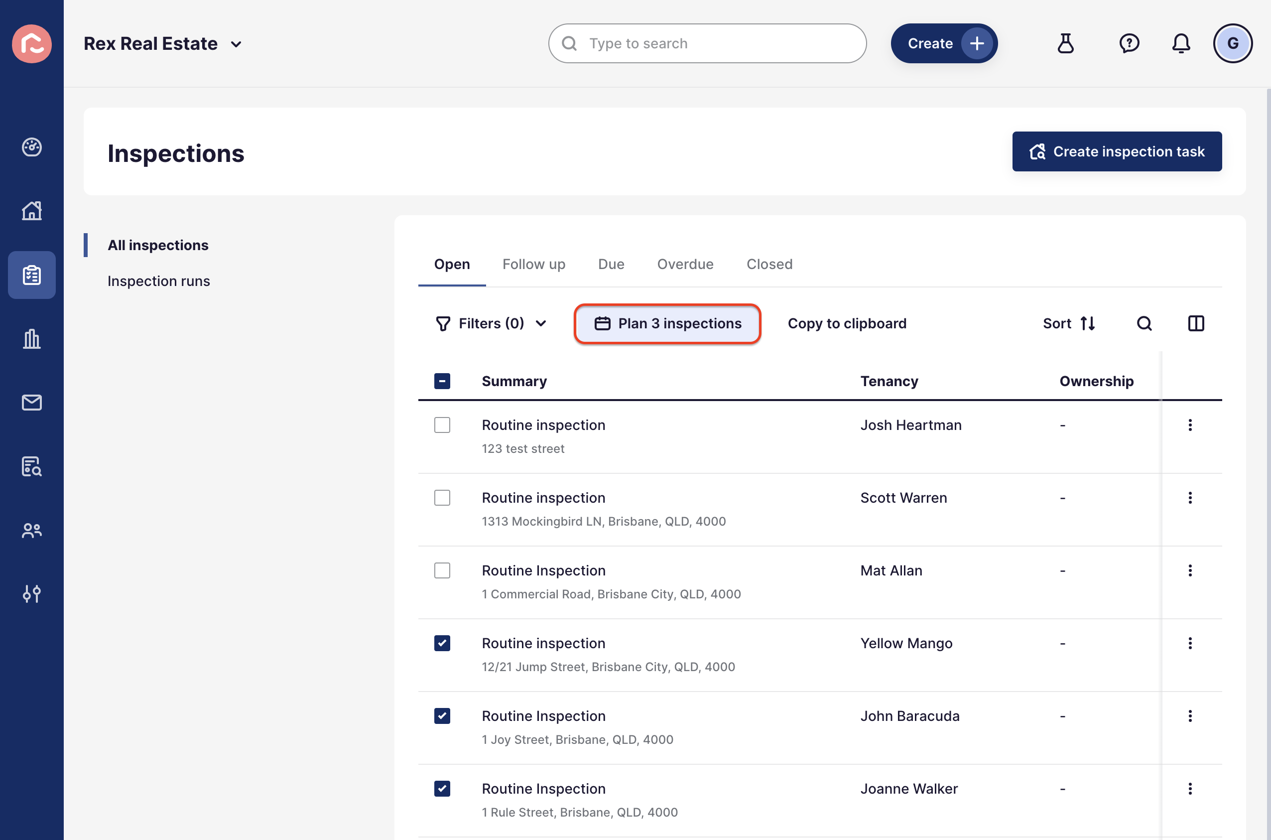 Inspection Scheduling – Rex Property Management